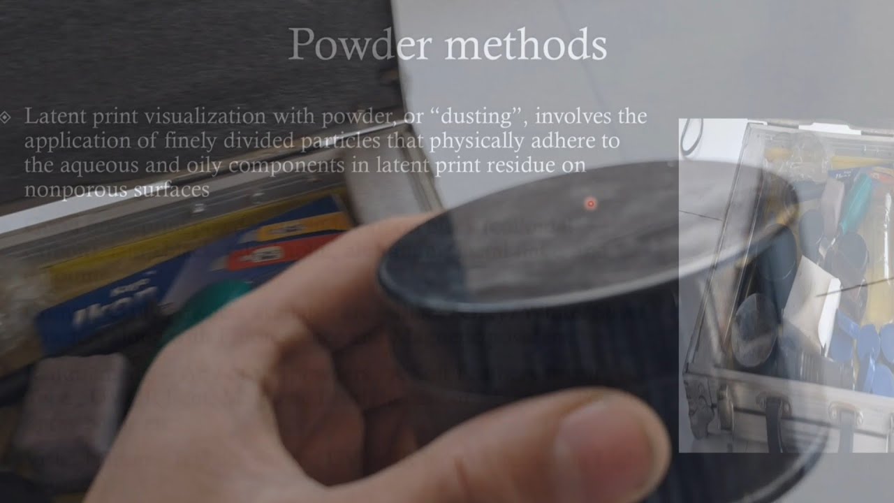 Latent prints composition and development of fingerprints by powder ...