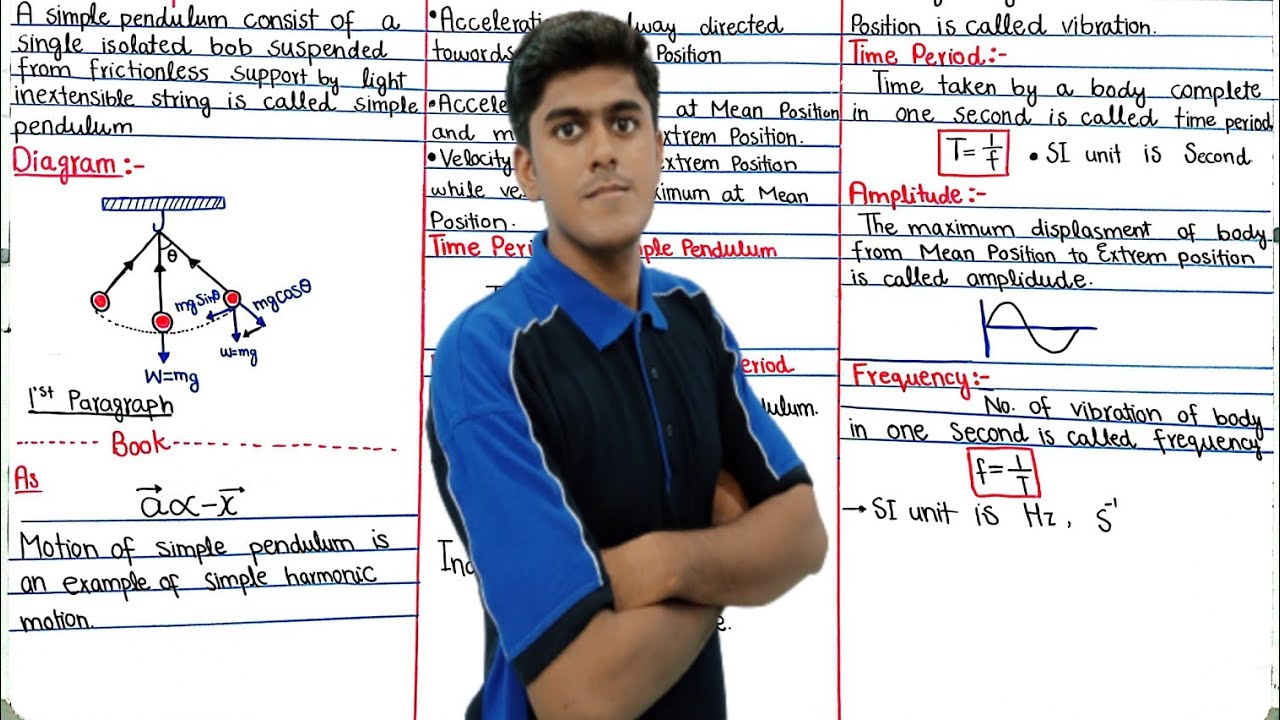 Simple Harmonic Motion class 10|Motion of Simple pendulum|Class 10 ...