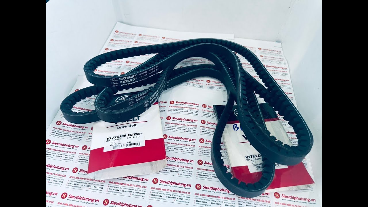 Dây curoa Gates B46 V17 x 1185 - YouTube