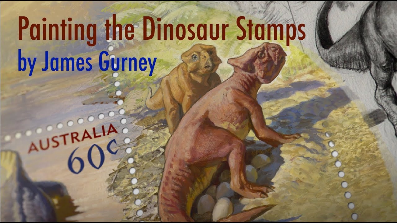 Painting the Dinosaur Stamps - YouTube