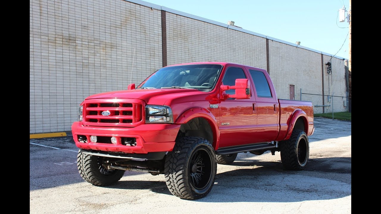 2004 Ford F250 BIG RED TONKA! Powerstroke turbo diesel cold start for ...