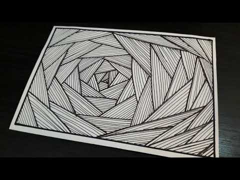 Çok kolay çizgi çalışması / rahatlatan çizimler / çizgi illüzyonu / basit çizimler / görsel sanat /