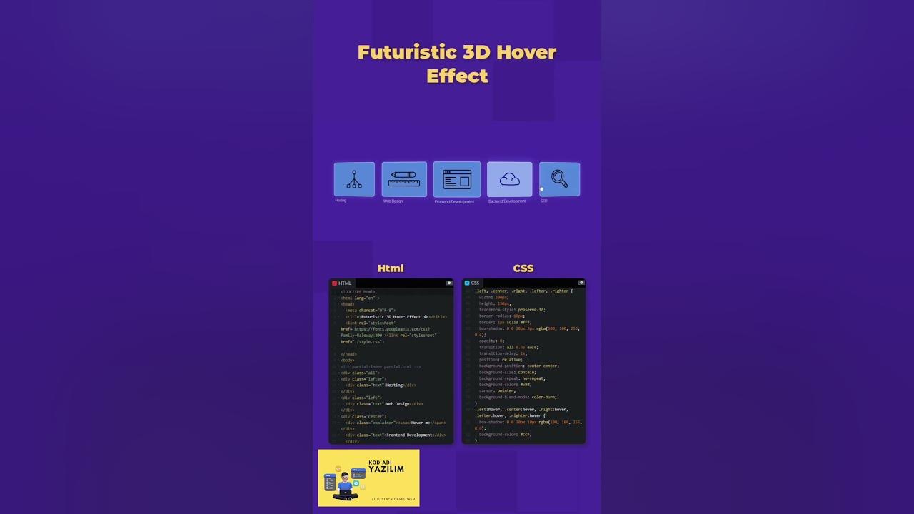 Futuristic 3D Hover Effect - YouTube