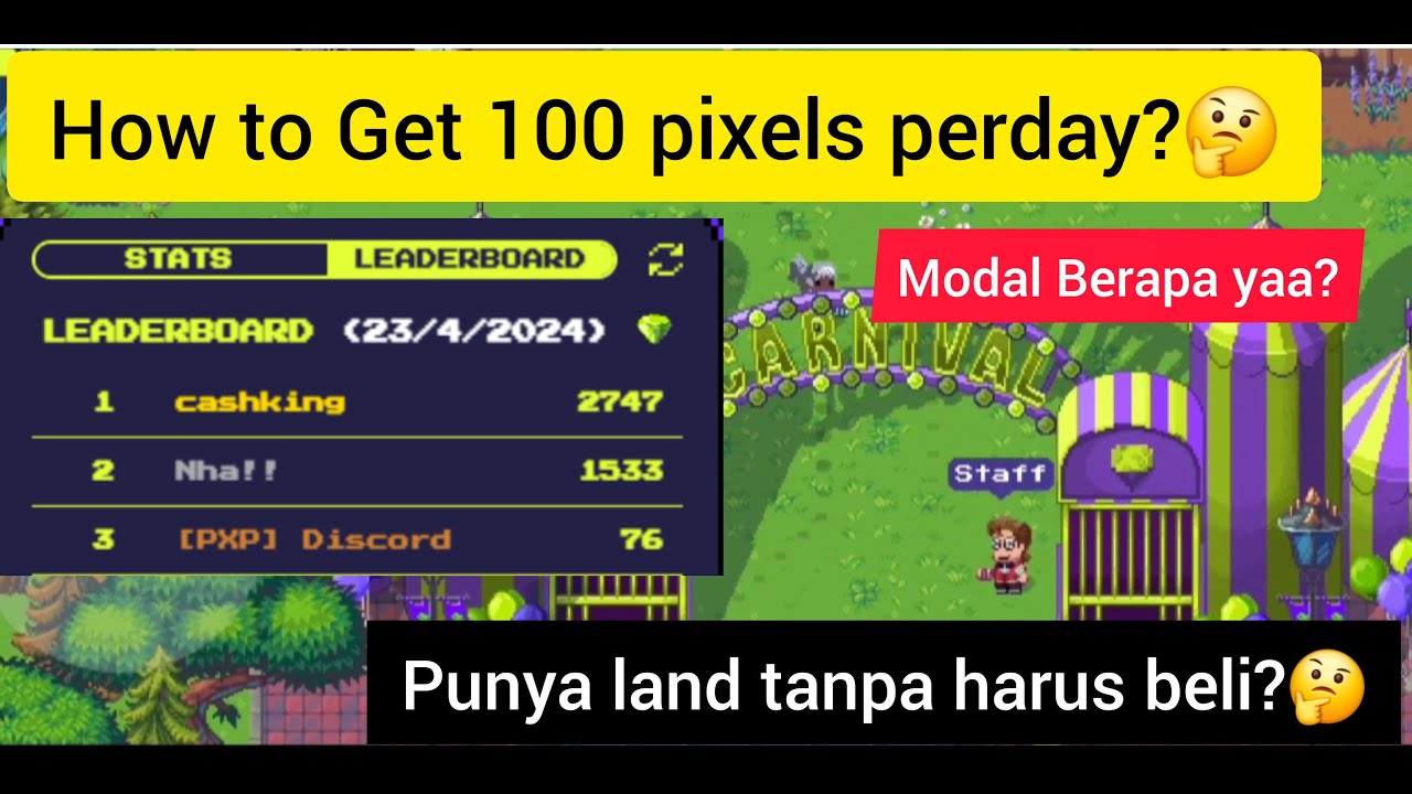 Farming 100 pixels Setiap hari |Caranya gimana?🤔| - YouTube
