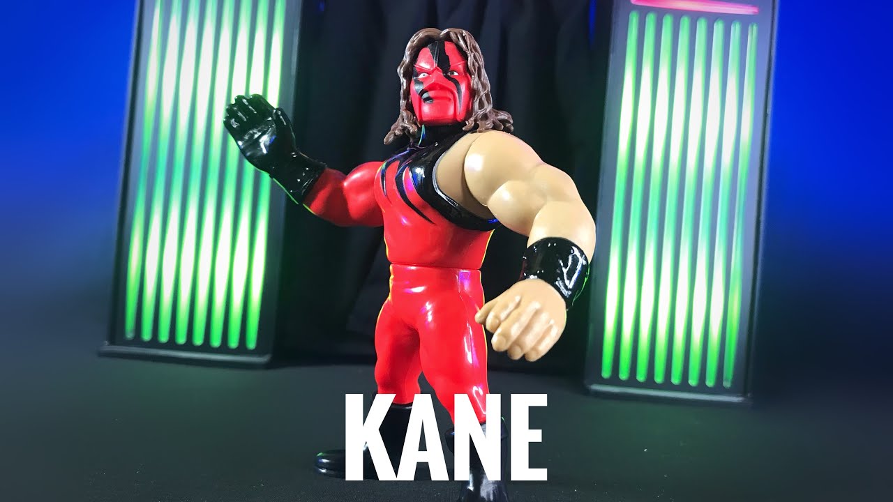 WWE Kane Mattel retro wrestling figure unboxing and review - YouTube