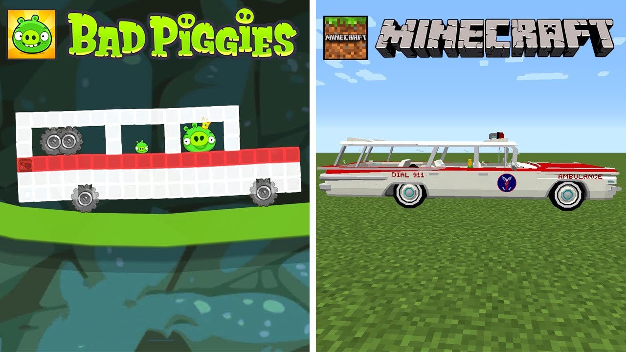 Bad Piggies VS Minecraft Car (Part 1) - YouTube