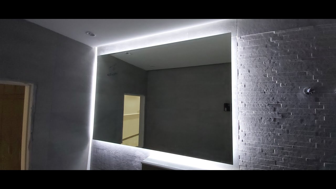 how to make LED light mirrors glass for bathrooms / mirror glass kaise ...
