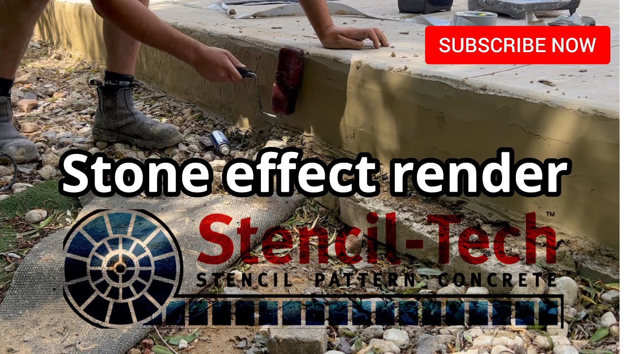 How to do stone effect render | stamp concrete | step face or walls ...