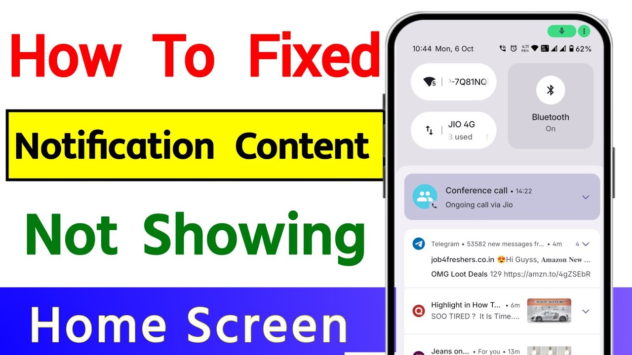 How To Fix Notification Content Not Showing On Home Screen Or ...