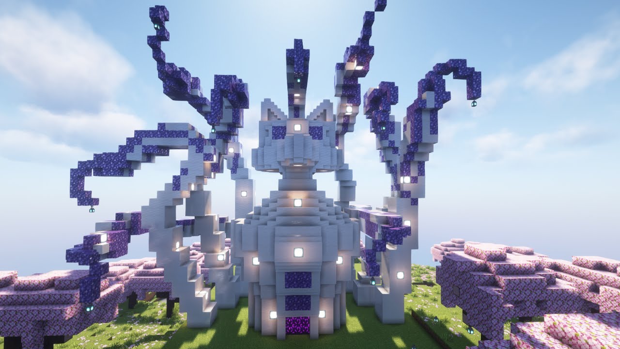 how to build nine tails fox nether portal shrine | minecraft - YouTube