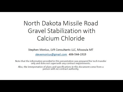 Gravel Surfacing and Calcium Chloride Stabilization Project, ROM-0300 ...