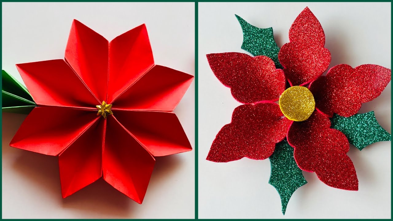 3 Easy Poinsettia Flowers | How to Make Paper Poinsettia | DIY ...