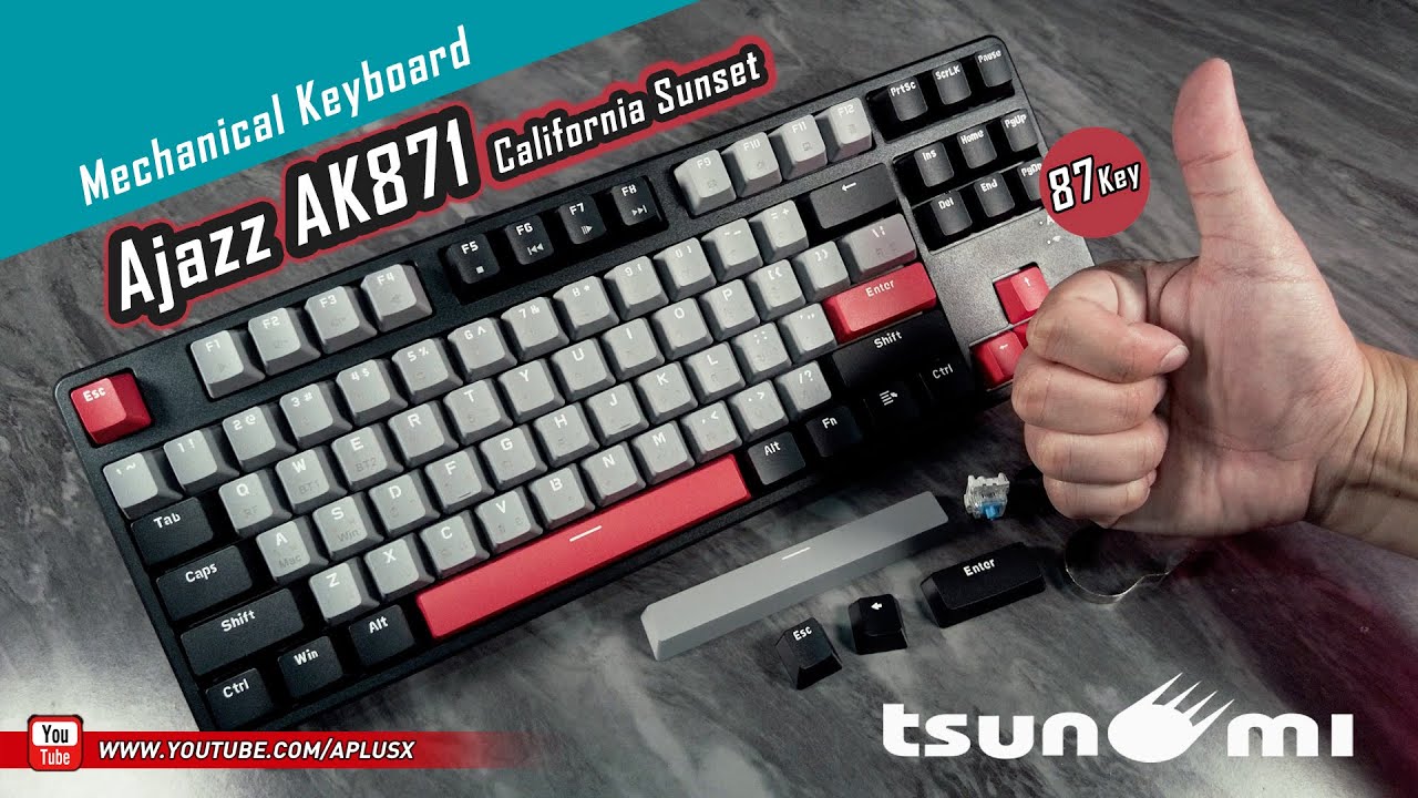 รีวิว Ajazz AK871 Mechanical Keyboard 87 Key [Tsunami] - YouTube