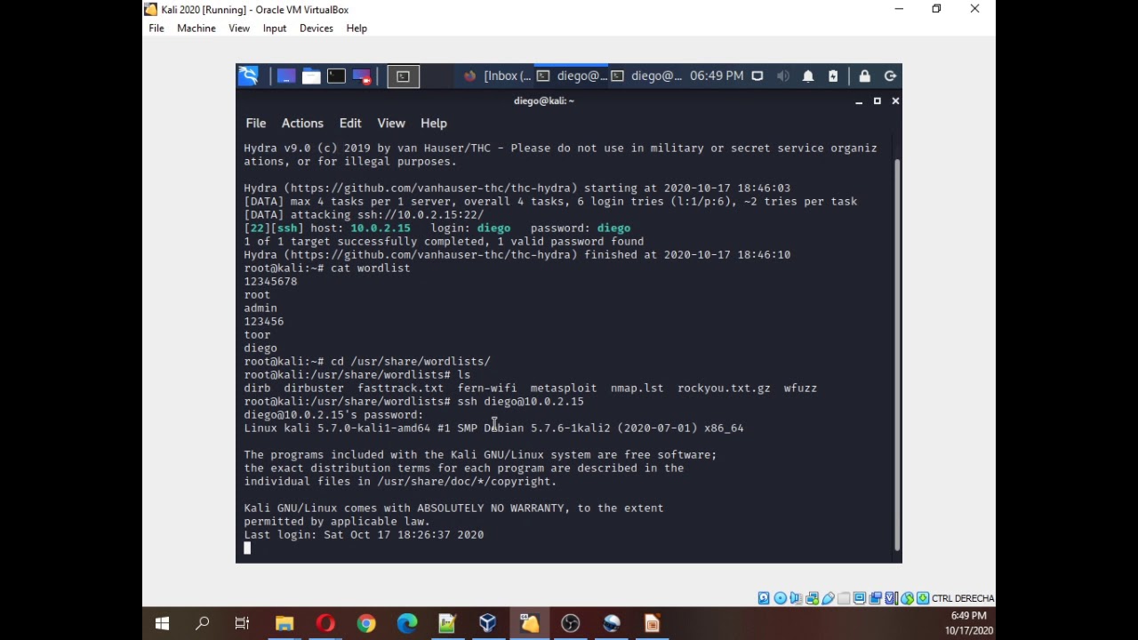 Introduccion a Hydra Ataques de Fuerza Bruta por Diccionario - YouTube