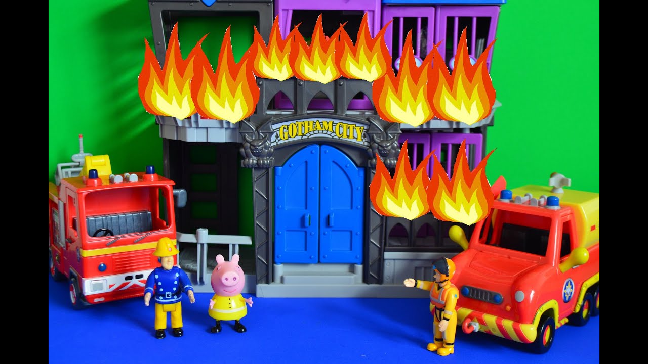 Fireman Sam Saves The Day Peppa pig Gotham city fire Jupiter Venus ...