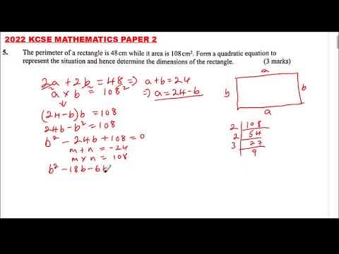 2022 KCSE MATHEMATICS PAPER 2 QUESTION 5 - YouTube