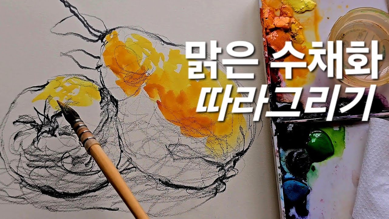 맑은 수채화 모과 그리기 Youtube