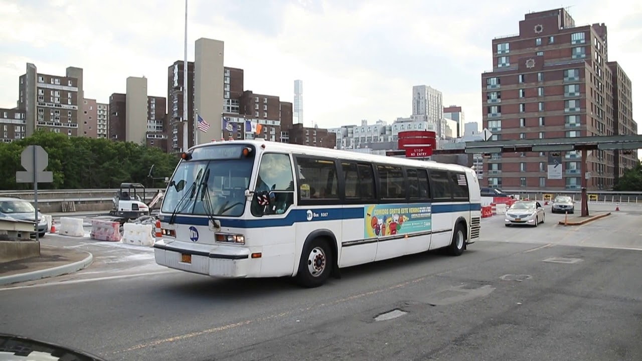 MTA NYC Bus Q102 bus passing on the Roosevelt Island Bridge - YouTube