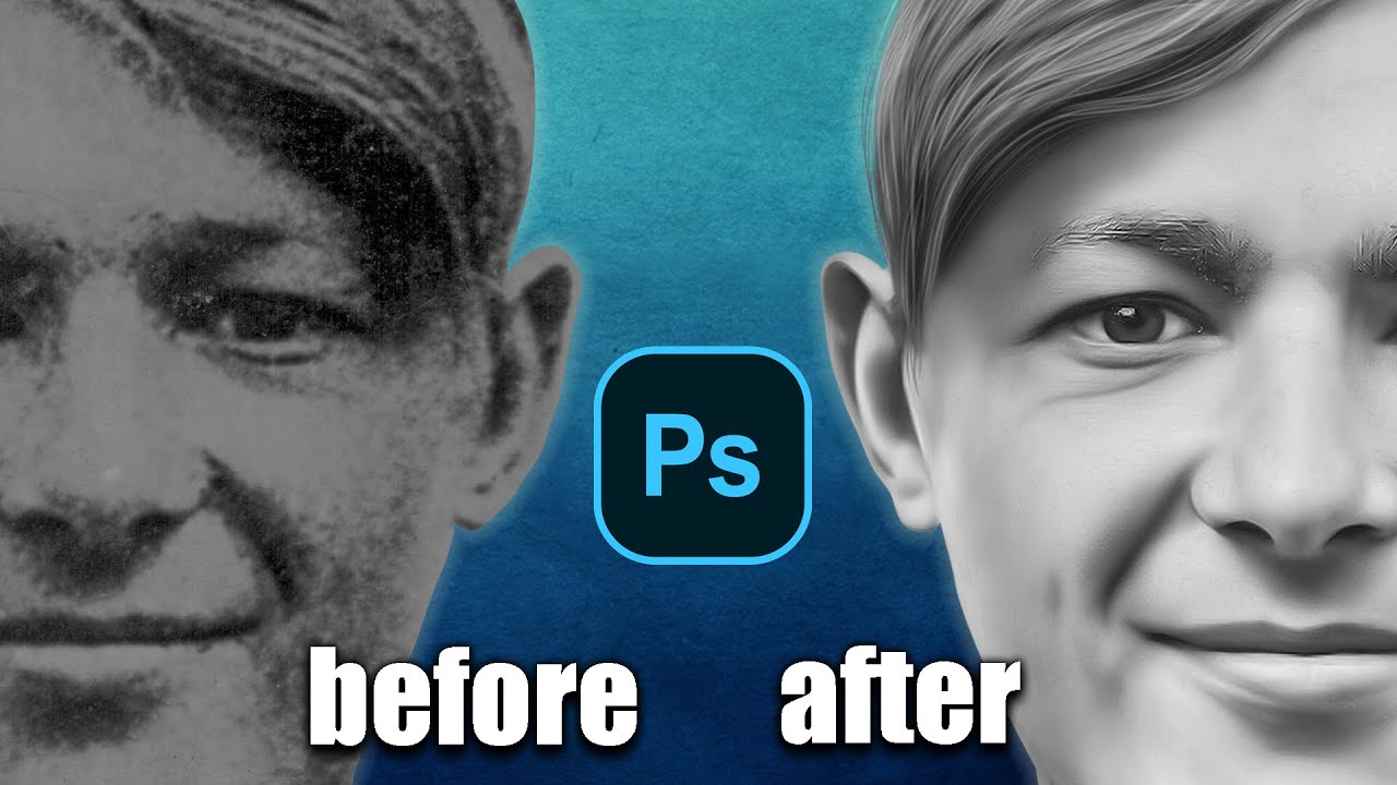Retouching a photo of very poor quality - YouTube