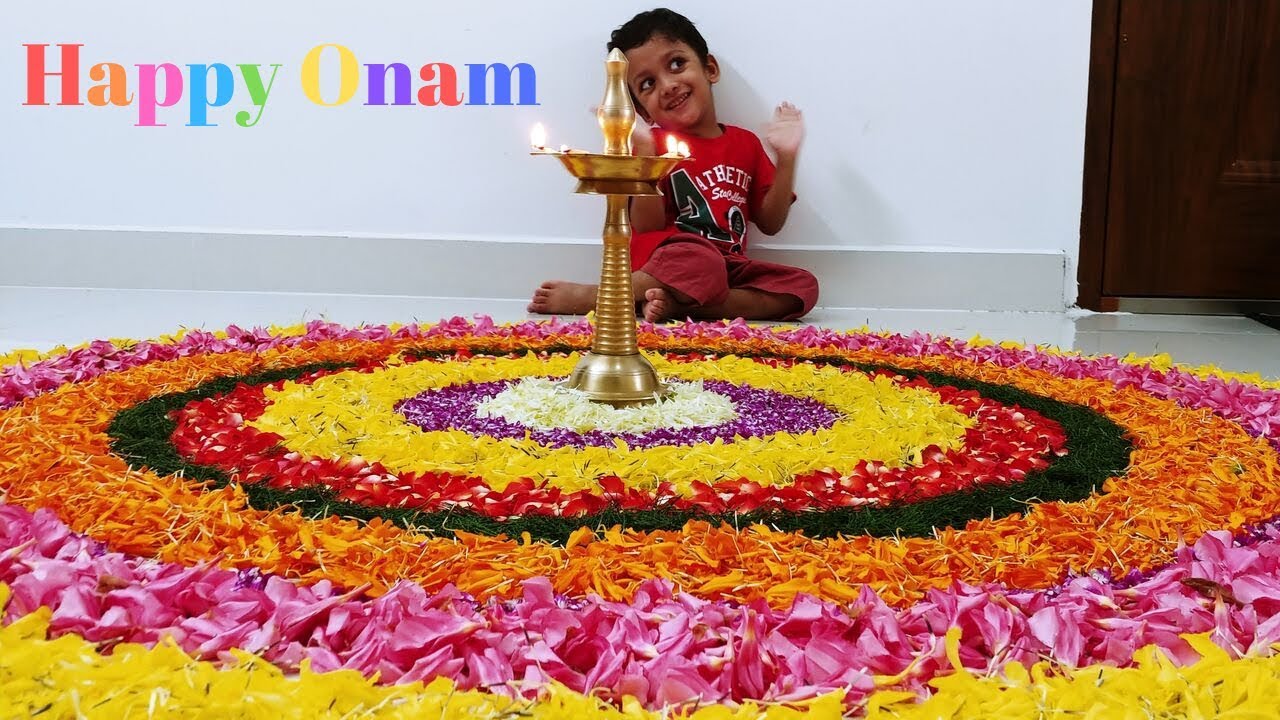 Onam Pookkalam | Learn colors with flowers and Story of Onam | Cucudus ...