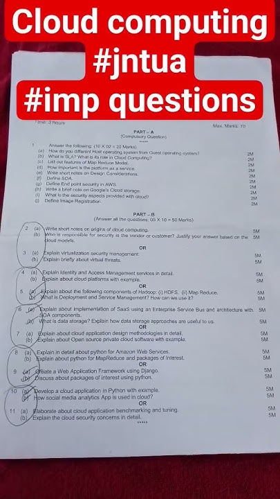 cloud computing question paper || cloud computing important questions #cc #cloud computing # ...