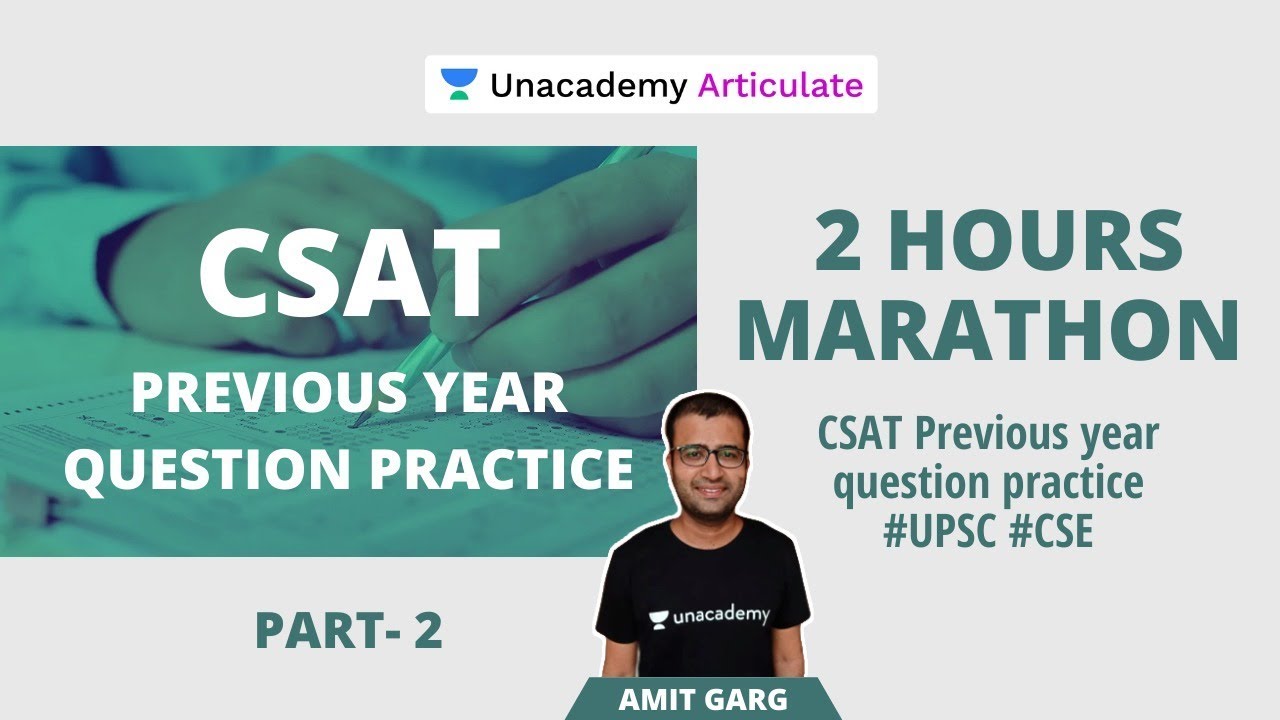 CSAT Previous year question practice | 2 hours Marathon - Part 2 | by ...