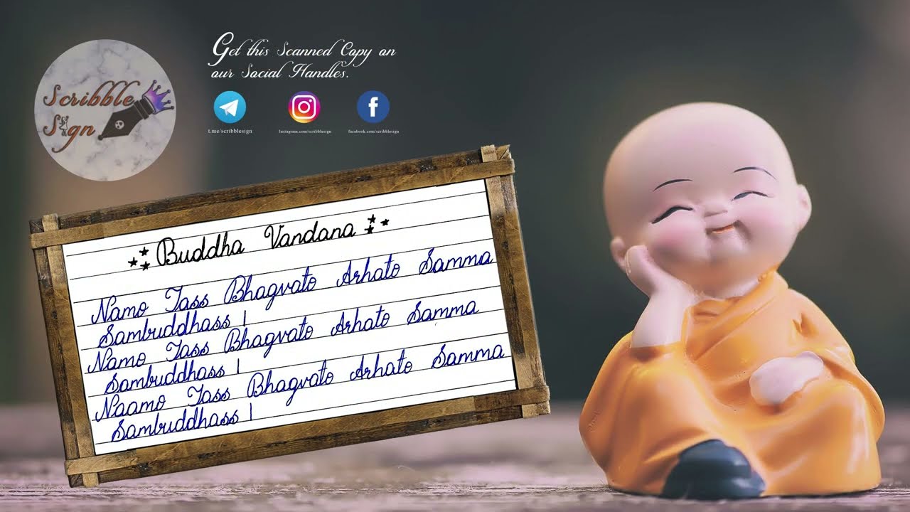 Buddha Vandana | Buddha Purnima | Buddha Day | Cursive Handwriting ...