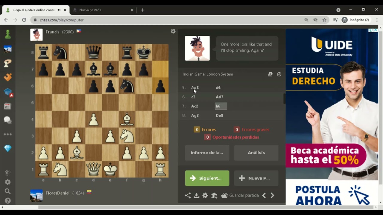 How to beat Francis(2300) chess.com BOT in 15 moves! - YouTube