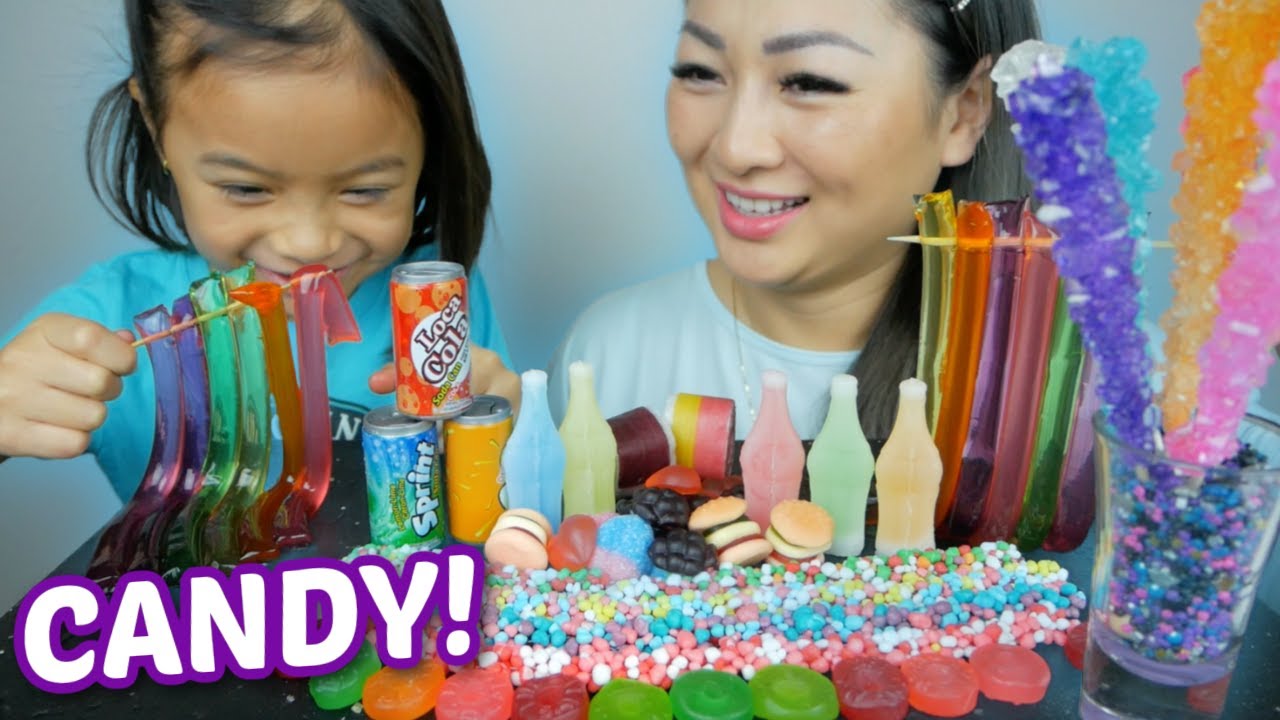 Assorted Rainbow Candy *Rock Candy, Noodle Jelly Stick, Gummy and Wax ...