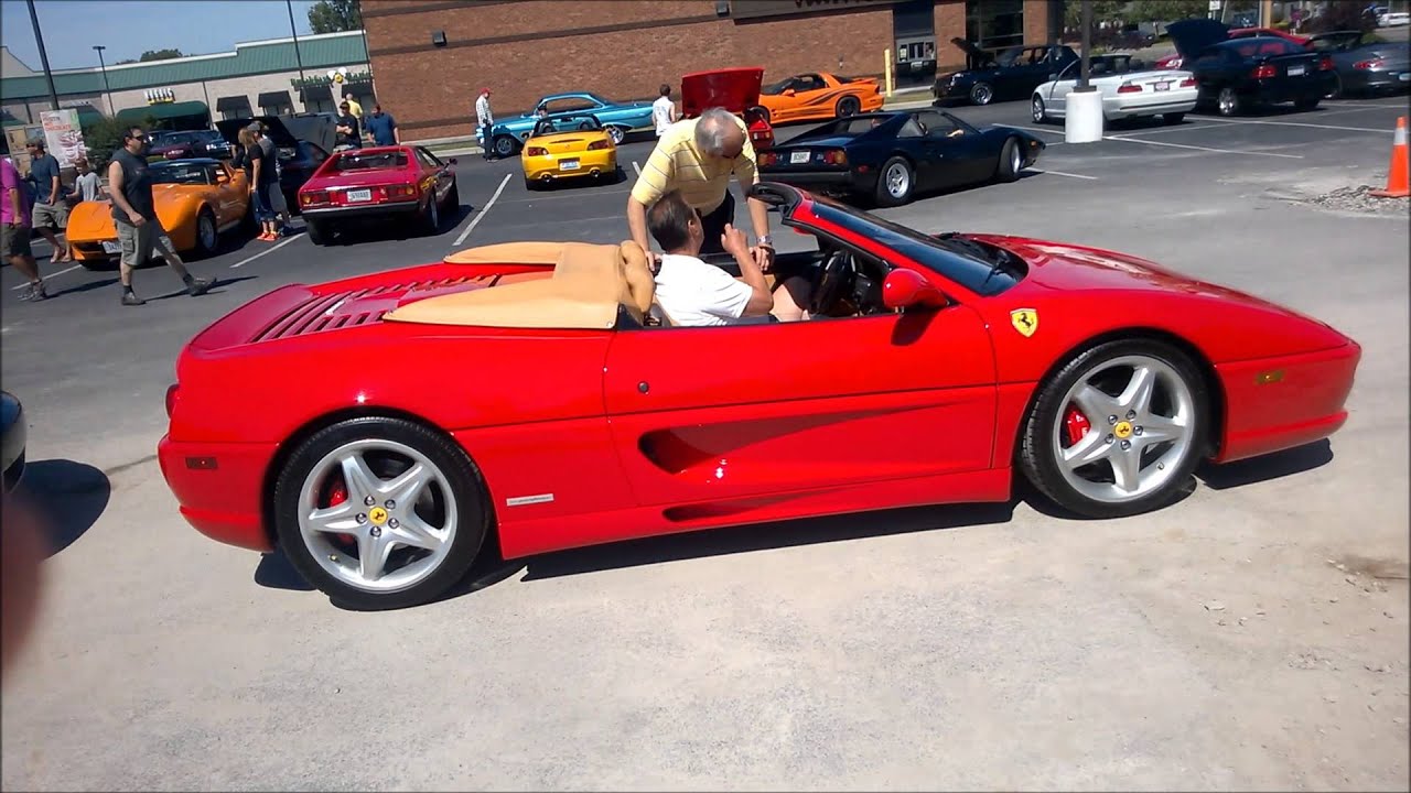 Ferrari F355 Spider at Car show, Accelerates past Cops! - YouTube