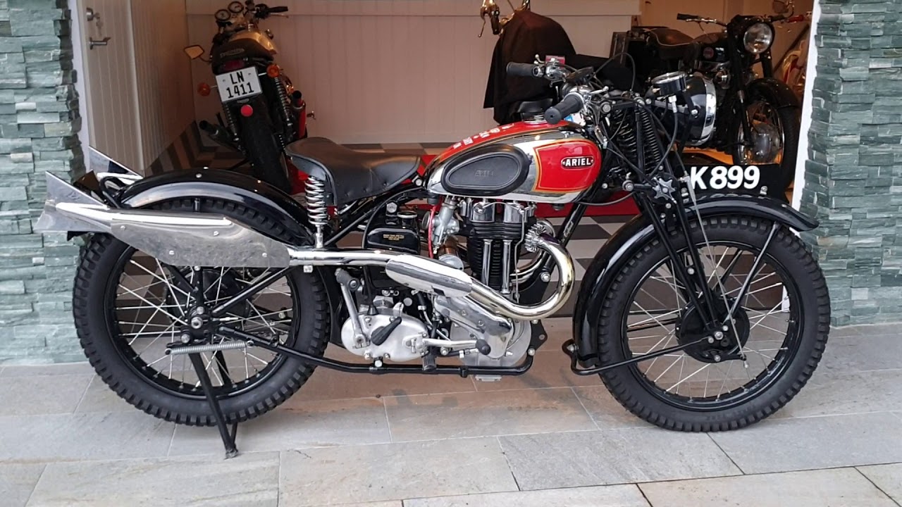 Ariel W/NG '40 350 "Scrambler", first start part 2 - YouTube