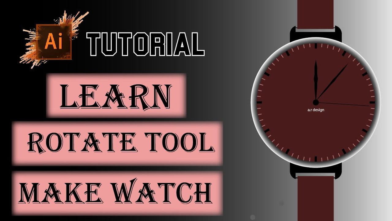 rotate tool tutorial in illustrator/ make hand watch - YouTube