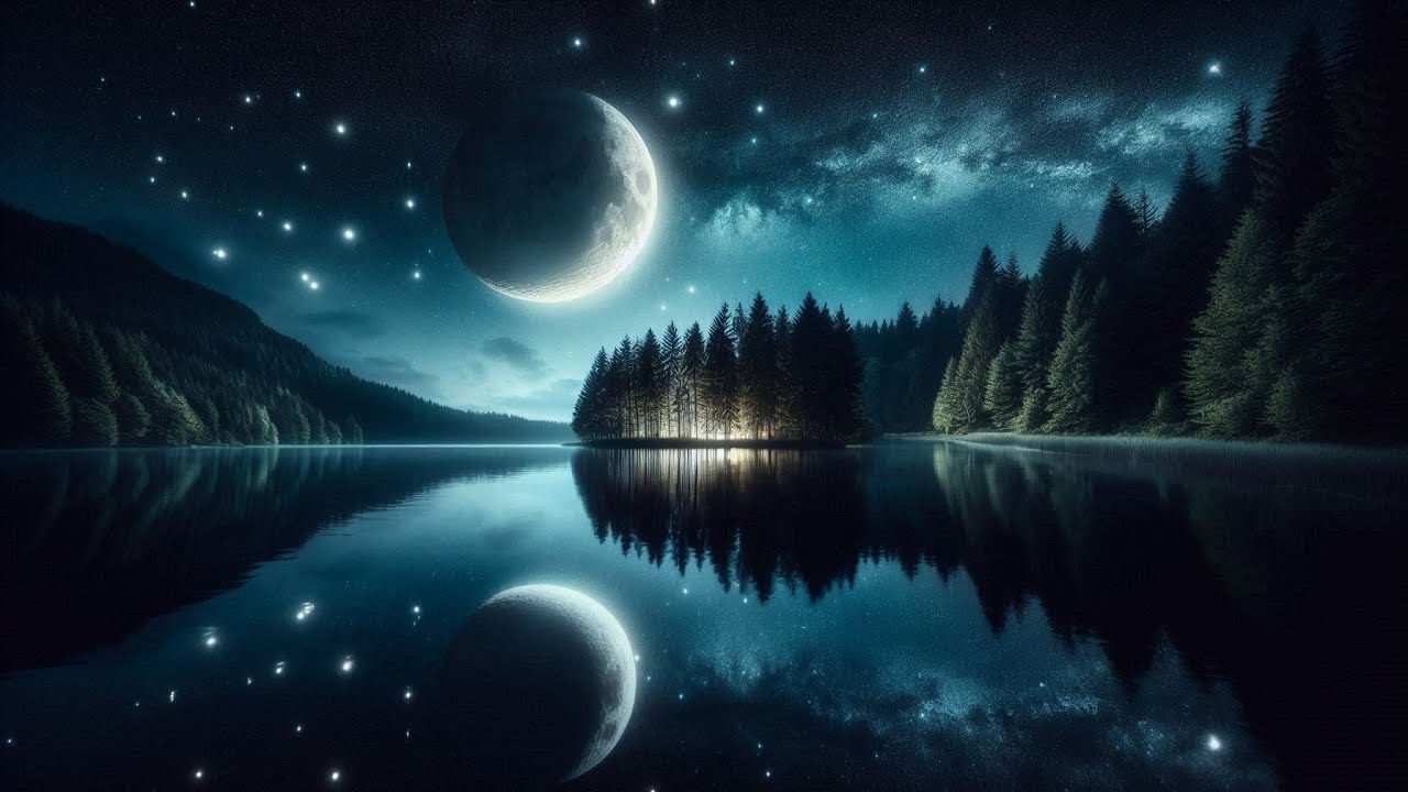 1 Hour Relaxing Moonlight Scenery | Calming Music | Stress Healing ...