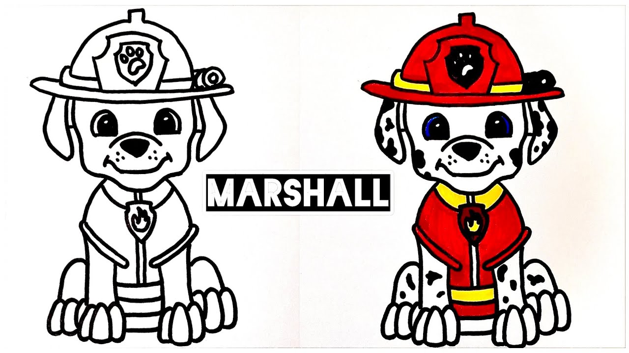 paw patrol drawing easy#marshall|how to draw Marshall from paw patrol ...