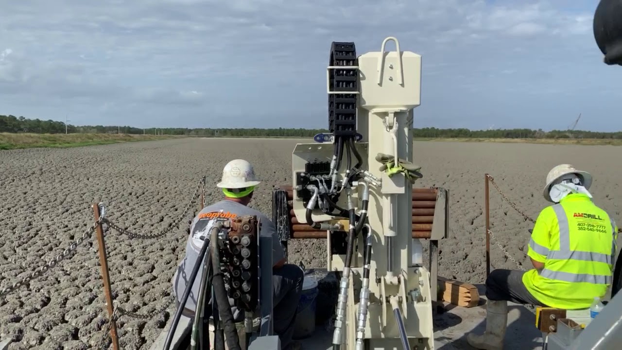 Geoprobe 540MT mounted on the amphibious rig - YouTube