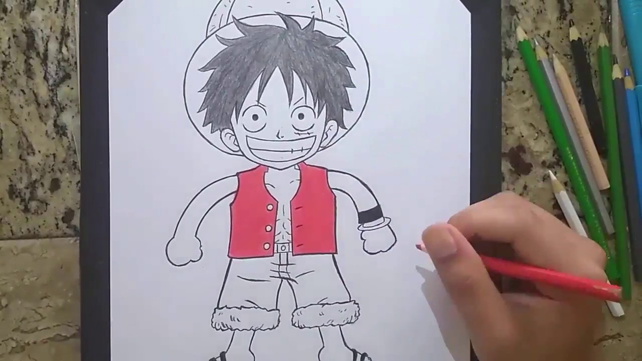 Speed Drawing Luffy - YouTube