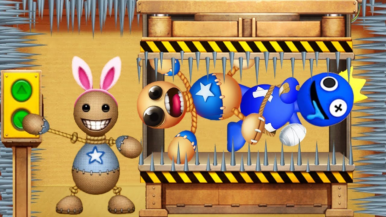 Kick The Rainbow Friends Blue Buddy vs Spines Machines | Kick the Buddy ...