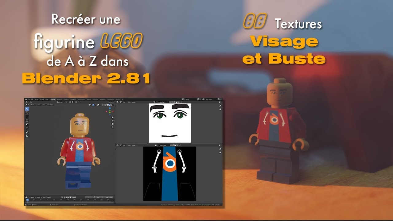 08 - Recreer une Figurine Lego dans Blender 281 - Textures Visage et ...