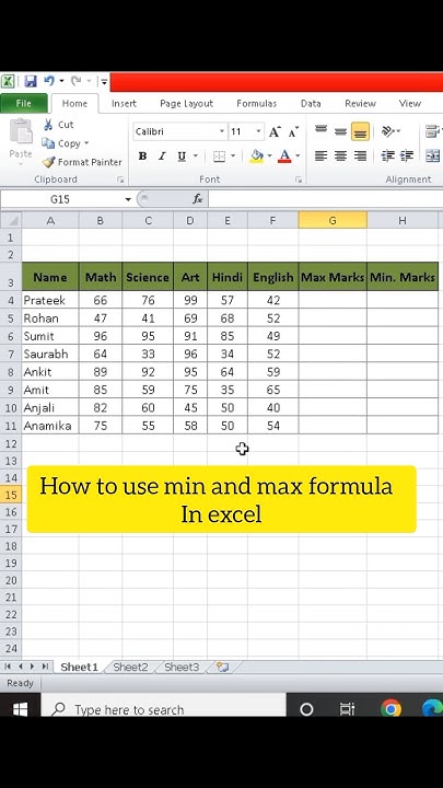 🔥max and min formula 🔥in excel #excelformula #exceltips #excel - YouTube