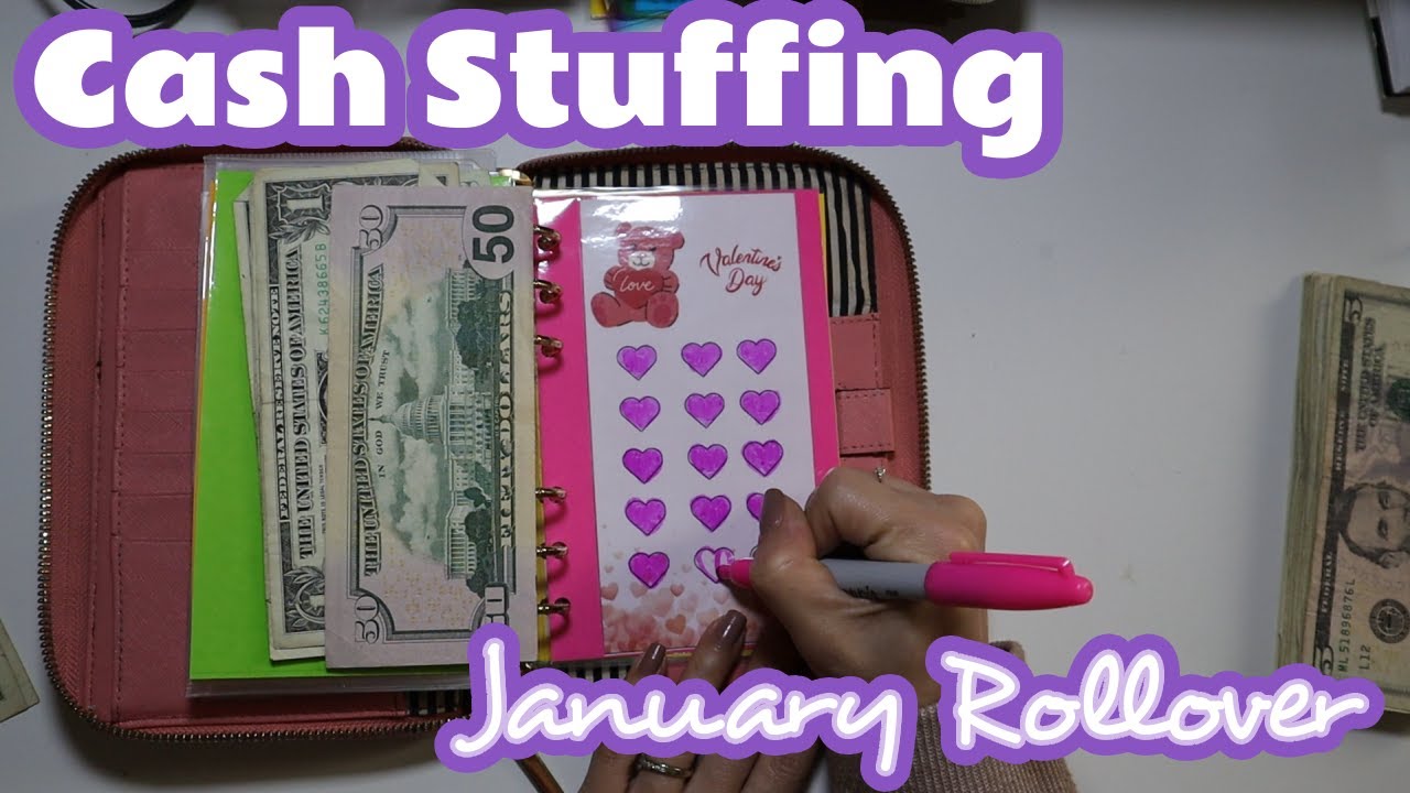 Cash Stuffing | January Rollover Money | Finish Challenge💕 - YouTube