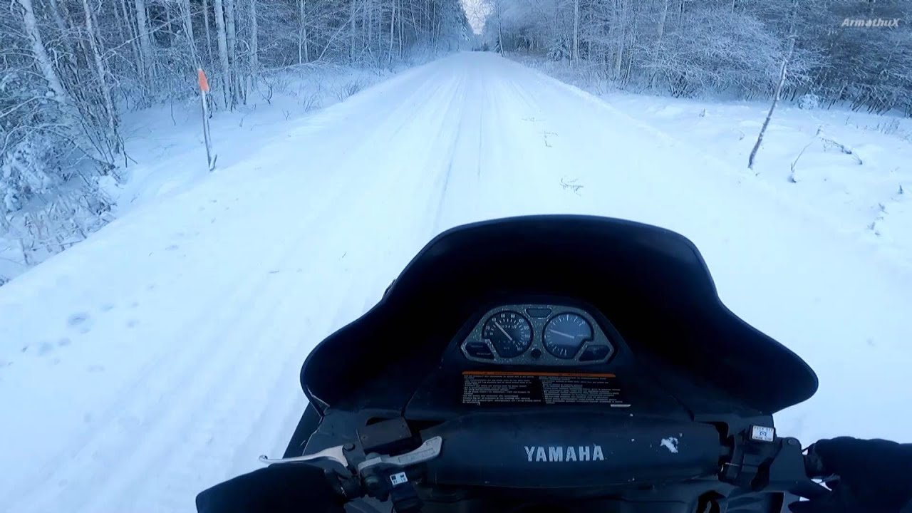 Yamaha Snowmobile V-Max 500 2-Stroke - My First Test Ride (Raw Sound ...