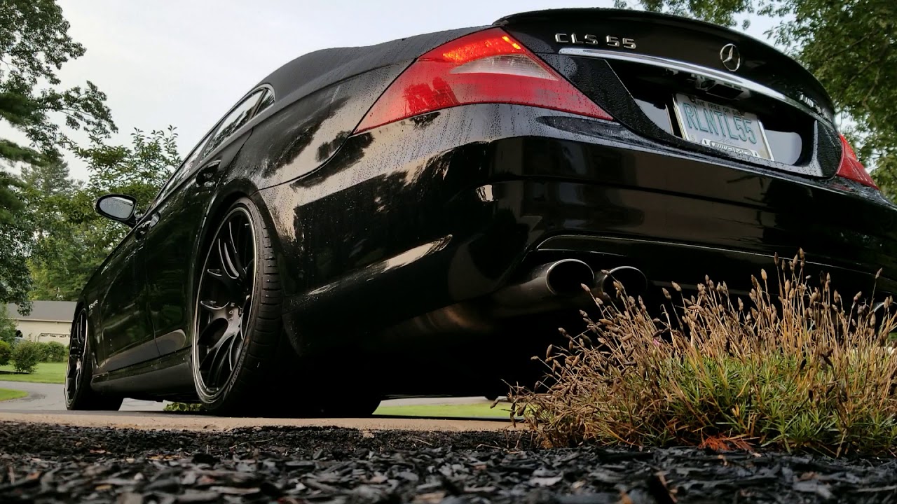 Eurocharged Mercedes Benz CLS55 AMG cold start and rev - YouTube