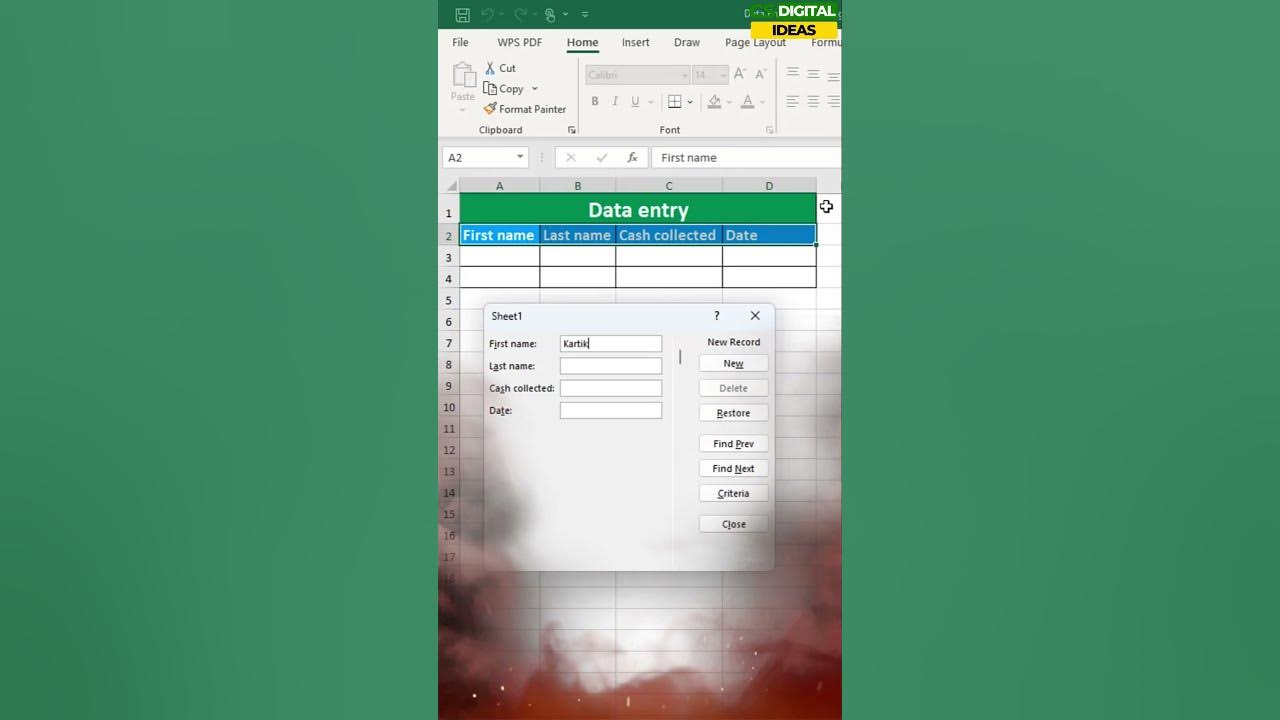 How to Fill Data Entry Form in Excel Using Shortcut Key | Fill Data in Excel using Shortcut # ...