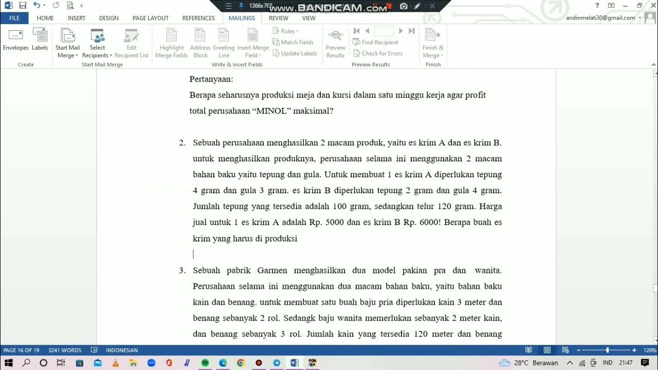 APLIKASI POM-QM. LINEAR PROGRAMMING (Soal 2) - YouTube