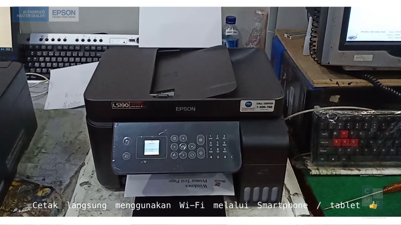 Epson L5190 L-5190 L 5190 WiFi Test Print - YouTube