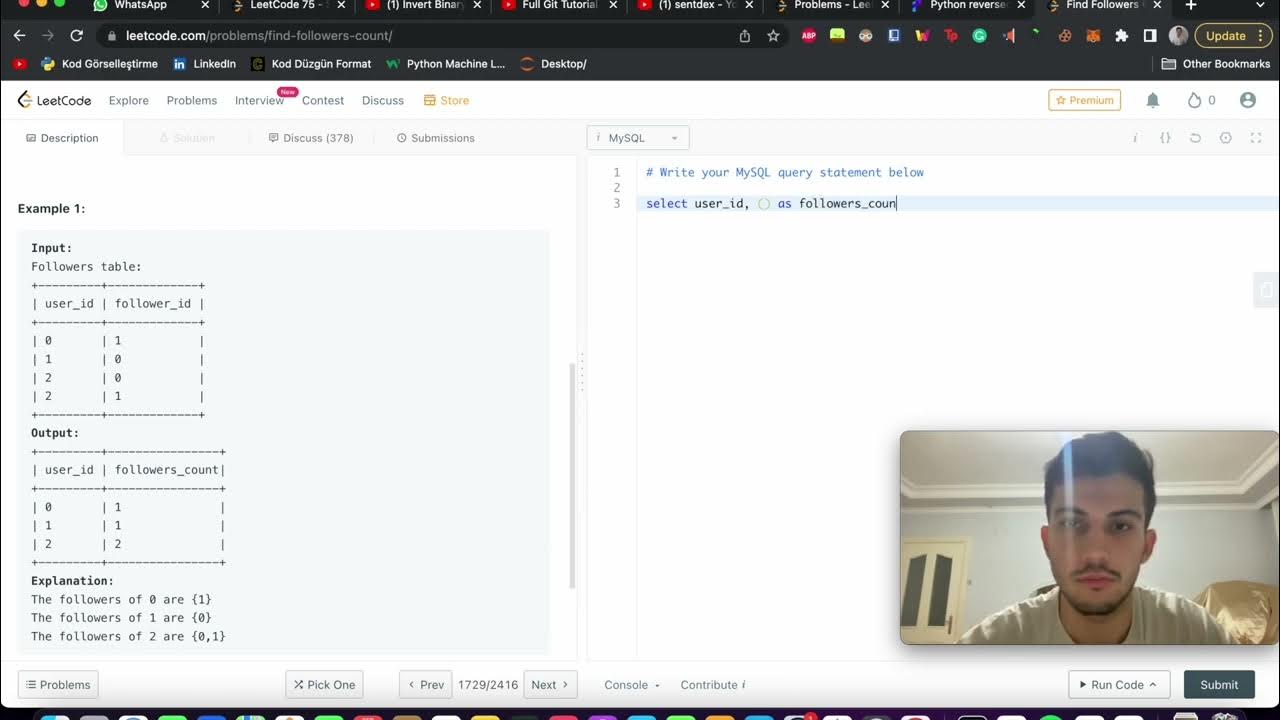 4 Leetcode Sql 1729 Find Followers Count Youtube 7721