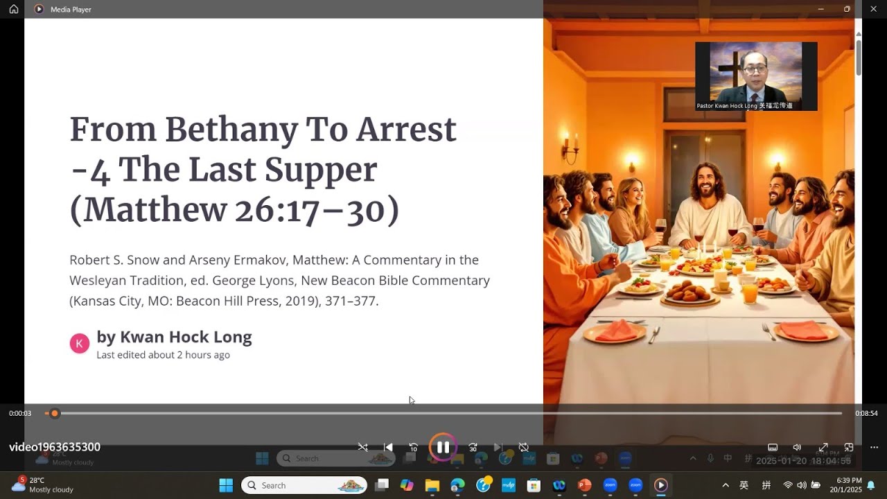 168. From Bethany To Arrest 4 .The Last Supper Matthew 26：17-30 - YouTube