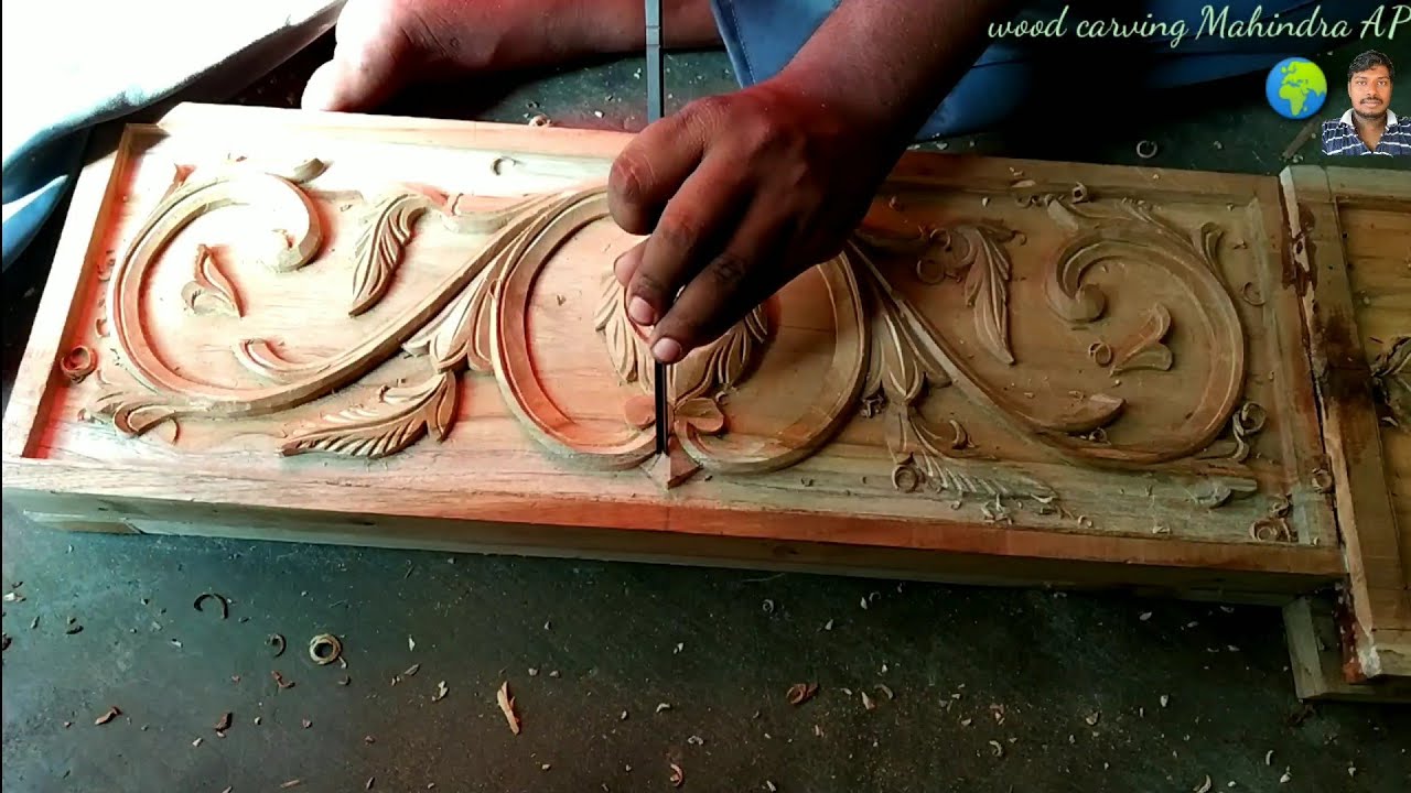 Wood carving lines is fast simple wood carving Mahindra AP - YouTube