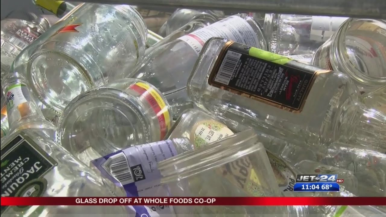 Whole Foods Co-Op hosts glass drop off - YouTube