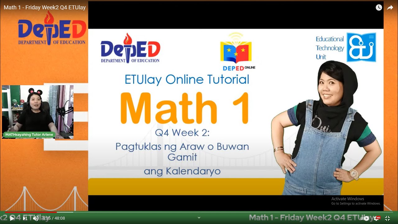 Math 1 Week 2 Quarter 4 ETUlay Pagtuklas ng Araw o Buwan Gamit ang ...
